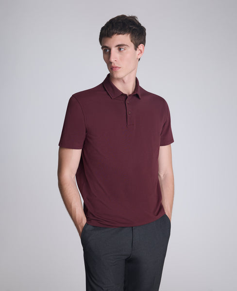 Performance Button Polo: Brick Red Stretch | Kenneth Cole