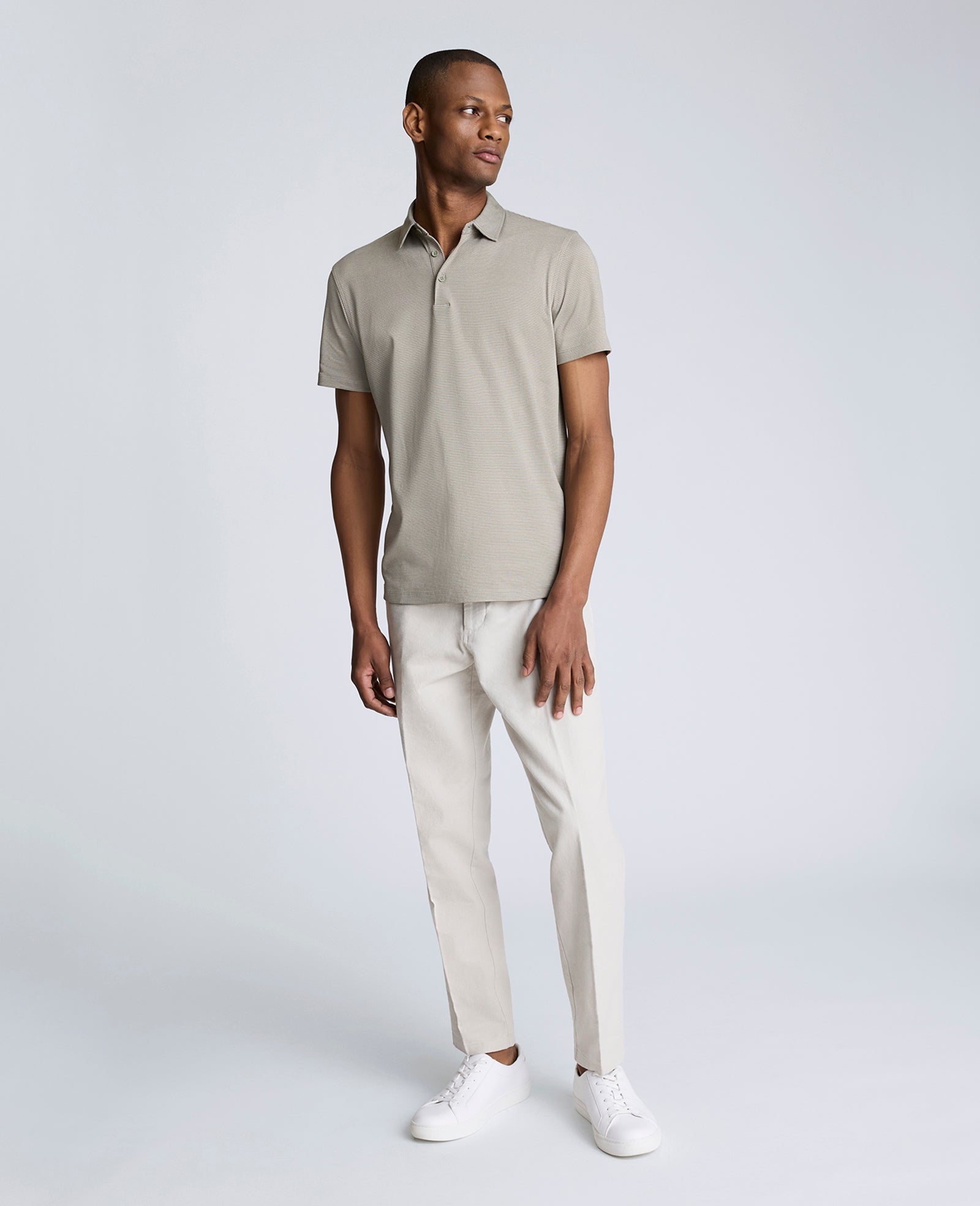 Shop Sage Two-Toned Knit Polo – Soft, Stretchy & Breathable