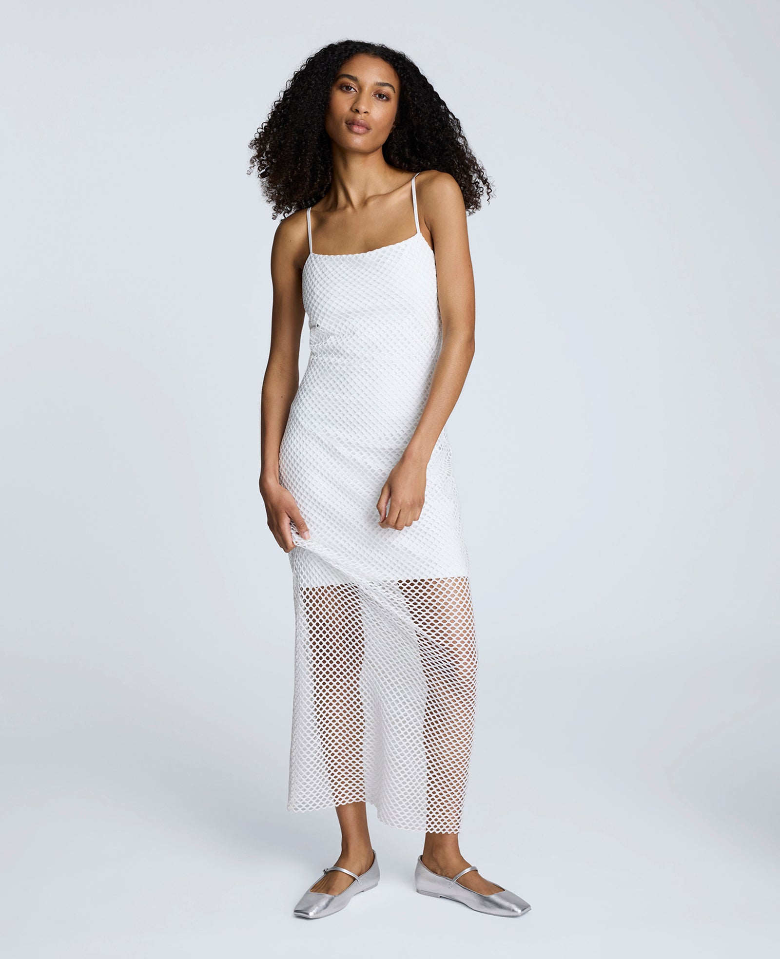 Fishnet Mesh Slip Maxi Dress