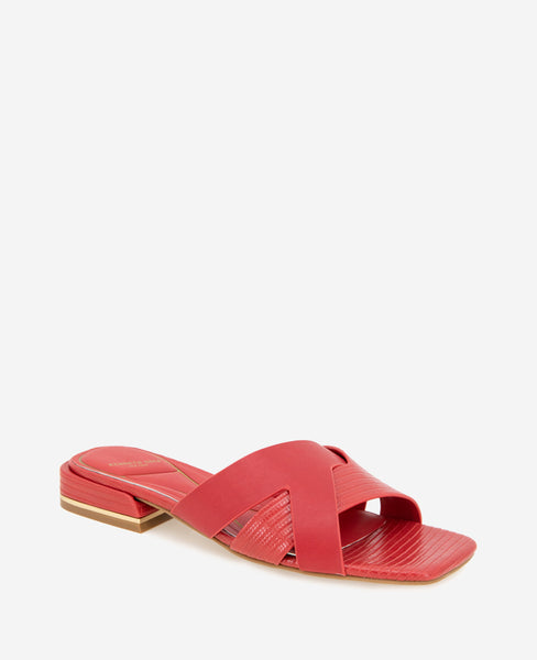 Shop Issa Embossed Lizard Sandal | Red Slide Sandals KC