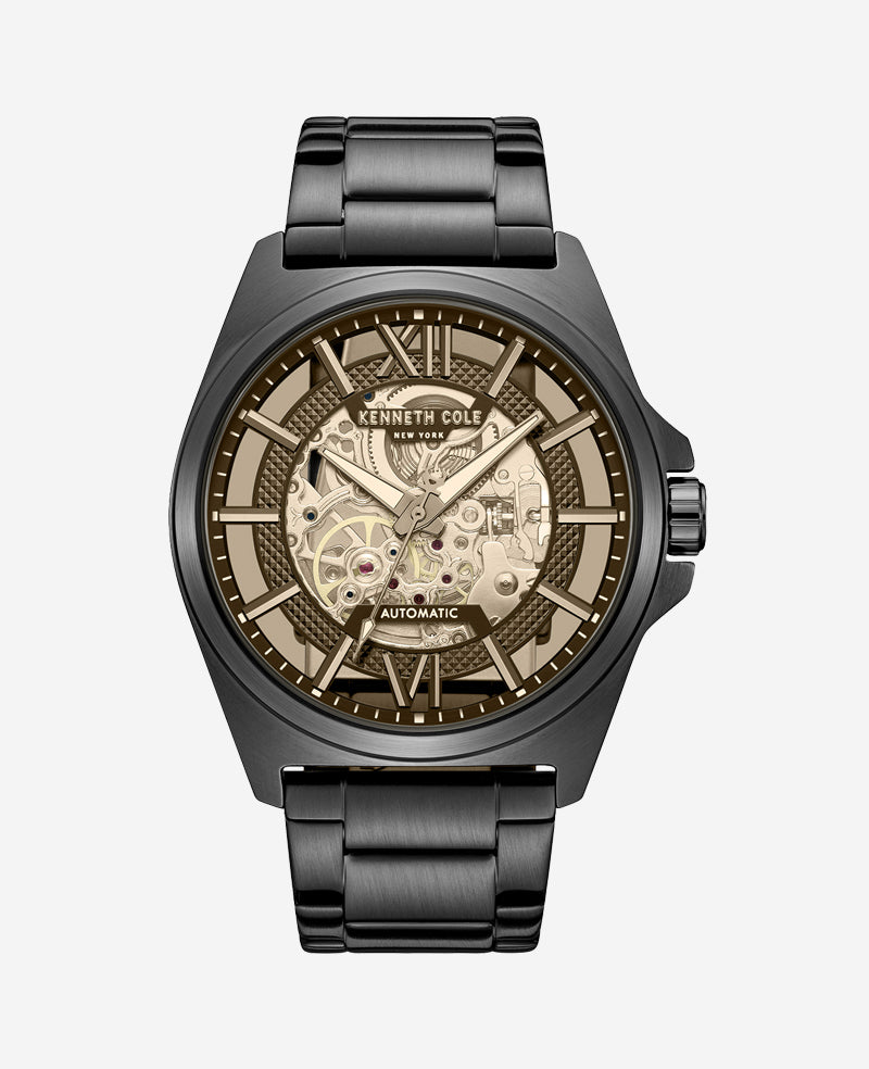Shop Men’s Skeleton Automatic Bracelet Watch, Neutral | KC