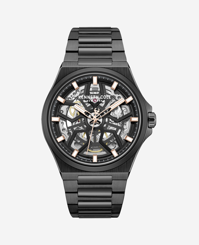 Men’s Skeleton Automatic Watch – 5ATM Black | Kenneth Cole