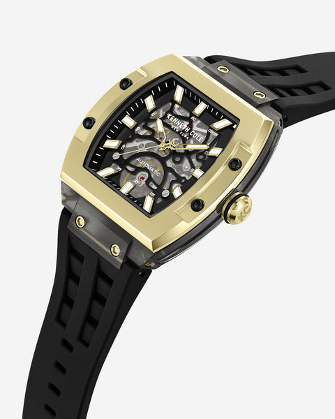 Men’s Square Skeleton Watch – Automatic Silicone Band | KC