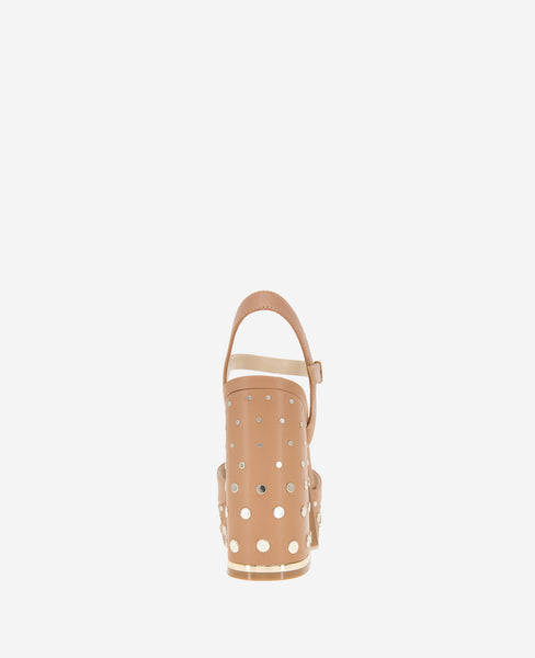 Tan Studded Platform Heels – Dolly Sandals for Women | KC