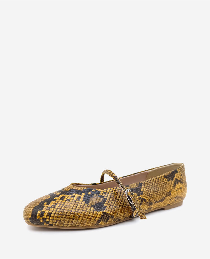 Shop Magnolia Snakeskin Ballet Flat – Brown | Kenneth Cole