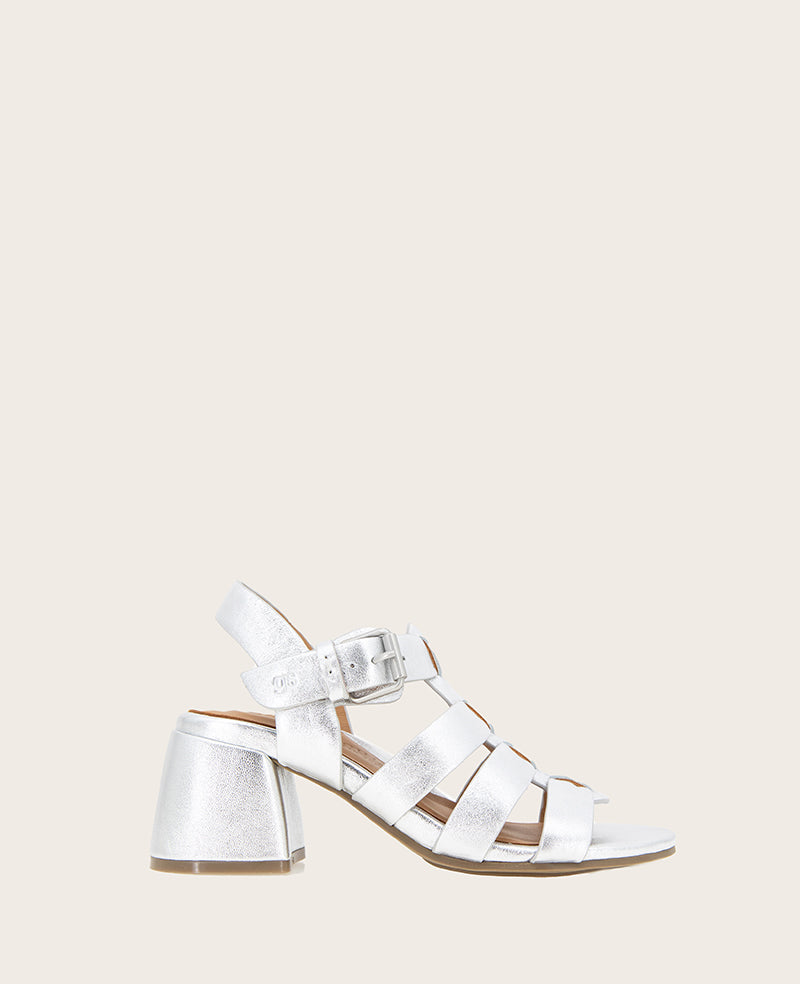 Margarite Silver Heel Sandal – Women’s Cushioned Fit | KC