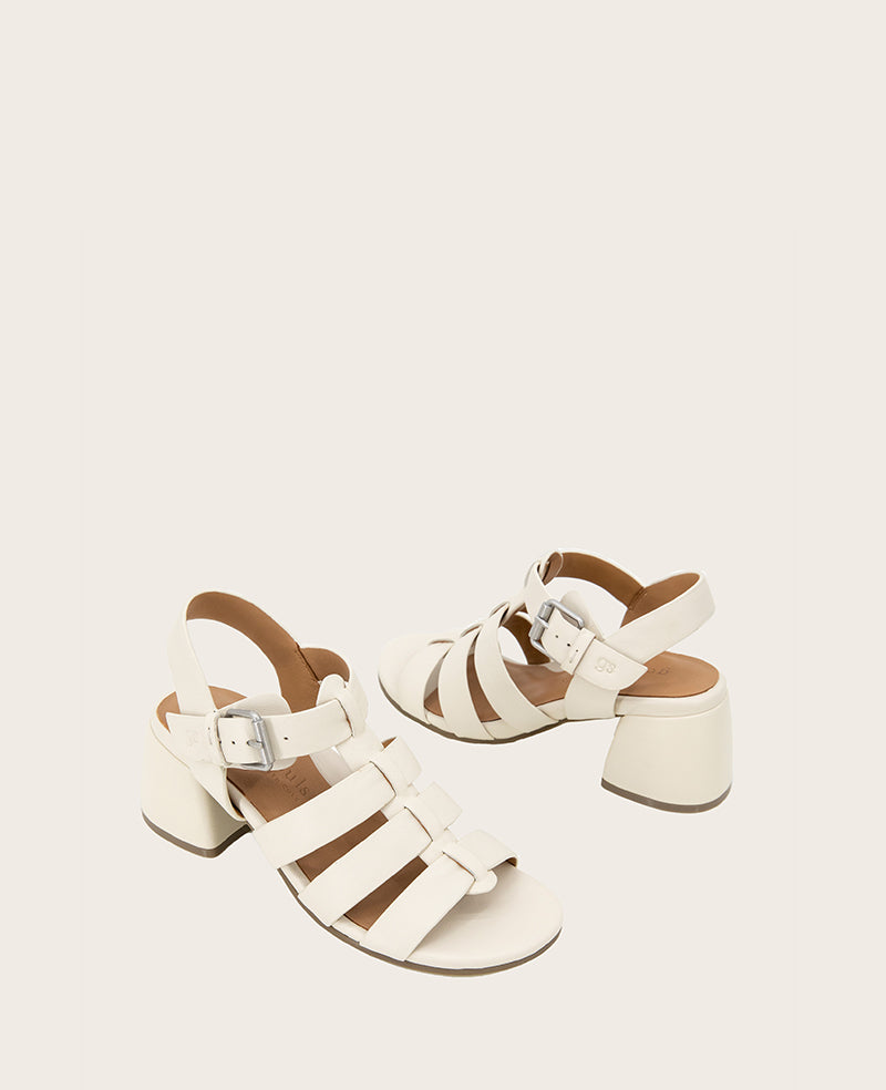 Margarite Stone Heel Sandal – Women’s Leather Style | KC