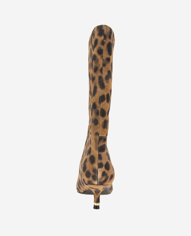 Shop Meryl Leopard Suede Boot – Kitten Heel | Kenneth Cole
