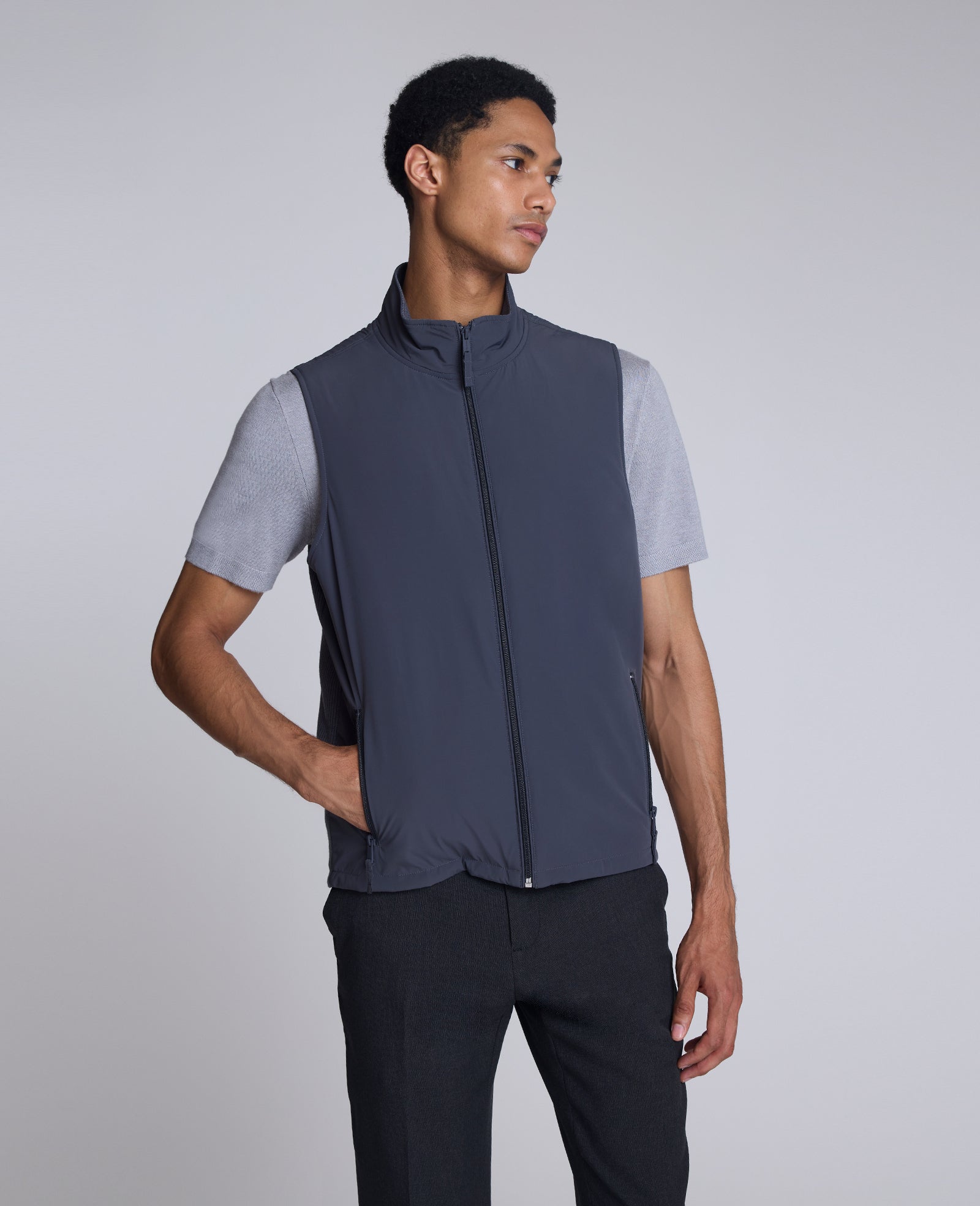 Shop Mixed Media Vest: Charcoal, Lightweight Insulated | KC