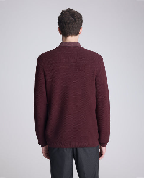 Shop Popcorn Crew Sweater: Burgundy Textured Knit | KC