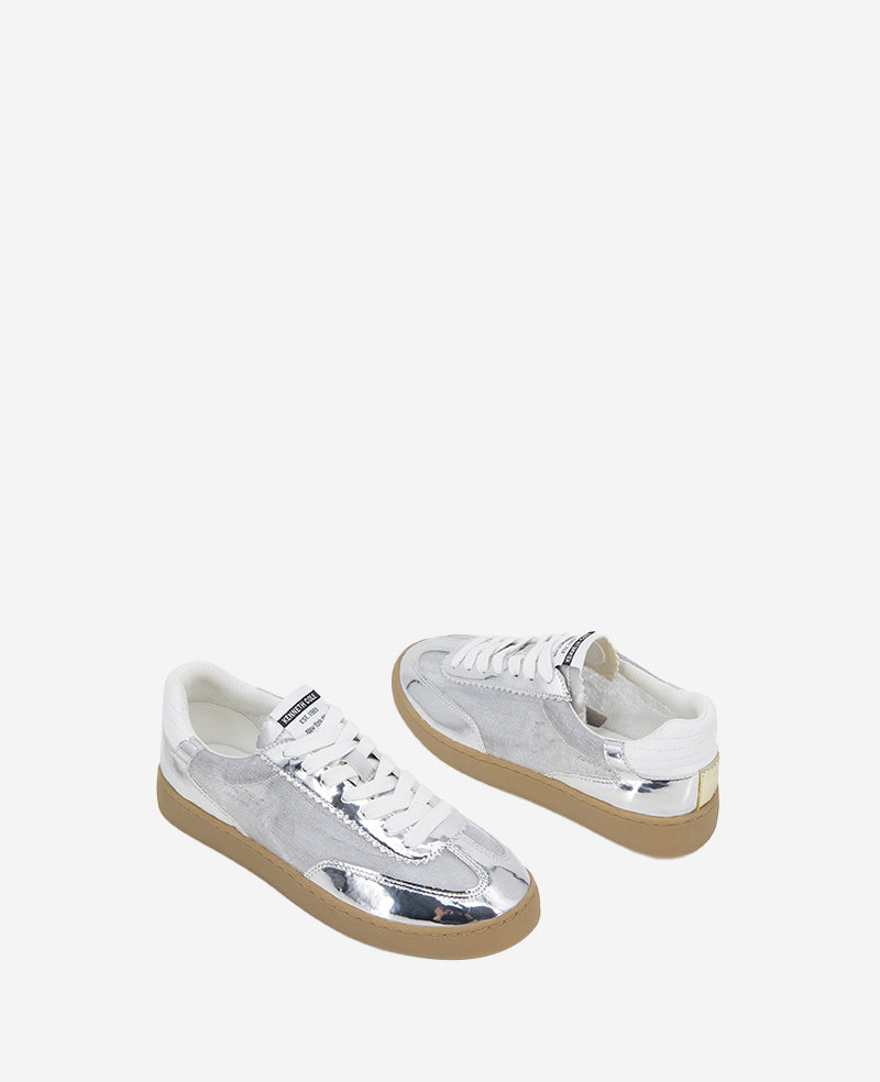 Sam Metallic Leather Mesh Sneaker – Shiny, Comfy & Iconic