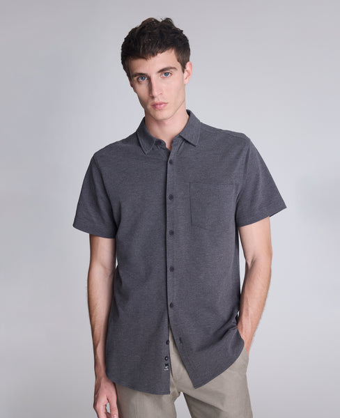 Shop Short Sleeve Sportshirt: Charcole Heather | Kenneth Cole