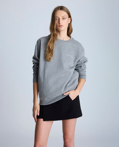 Embroidered Logo Sweatshirt, Unisex Charcoal | Kenneth Cole