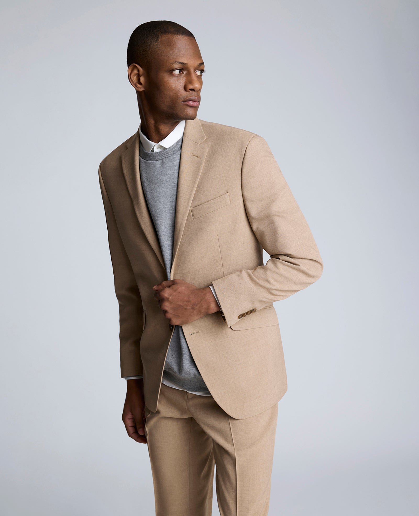 Tan Slim Fit Suit with Stretch | Modern Look | Kenneth Cole