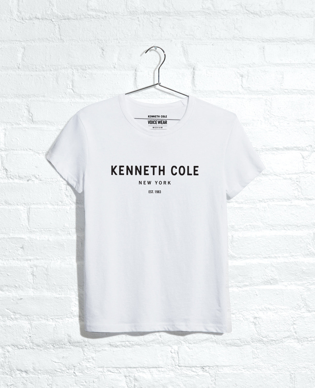Shop 1983 Logo Tee – White Unisex Cotton Stretch Fit | KC