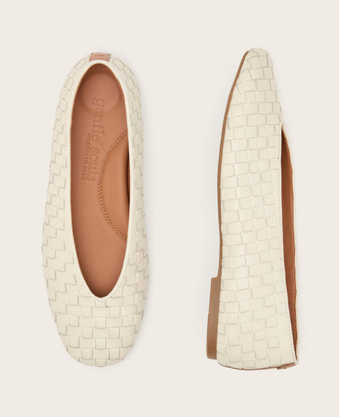 Willow Flat Stone – Woven Leather Slip-On for Women | KC