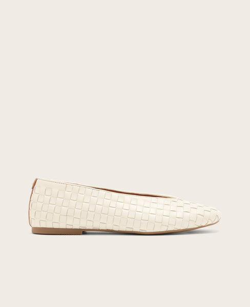 Willow Flat Stone – Woven Leather Slip-On for Women | KC