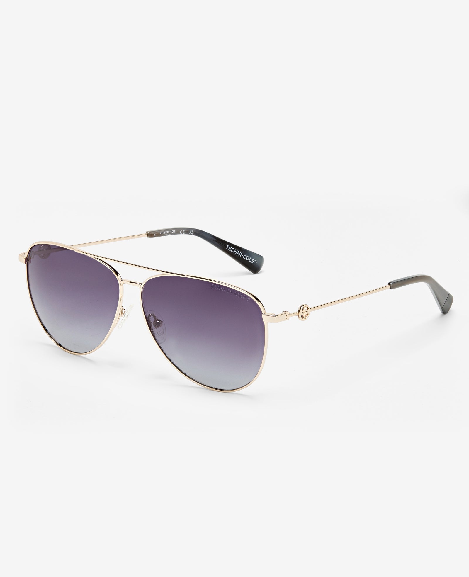 Shop Pilot Titanium Aviator Sunglasses – Gold | Kenneth Cole