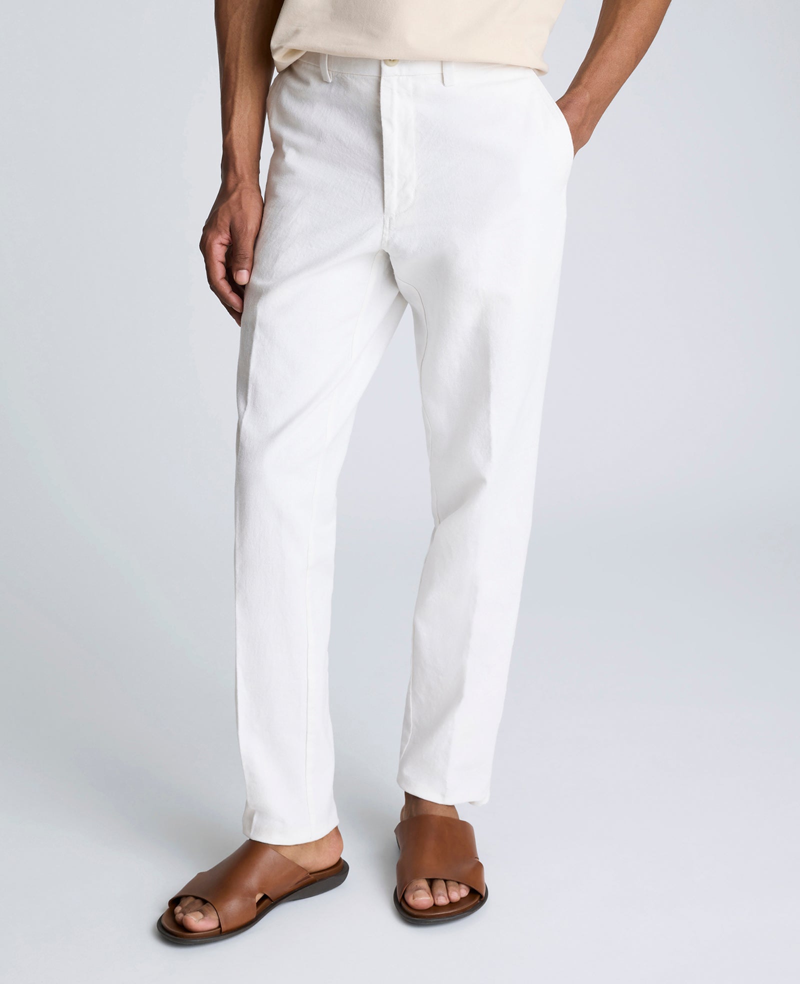 Shop Men’s White Linen Slim Fit Chino Pants – Kenneth Cole