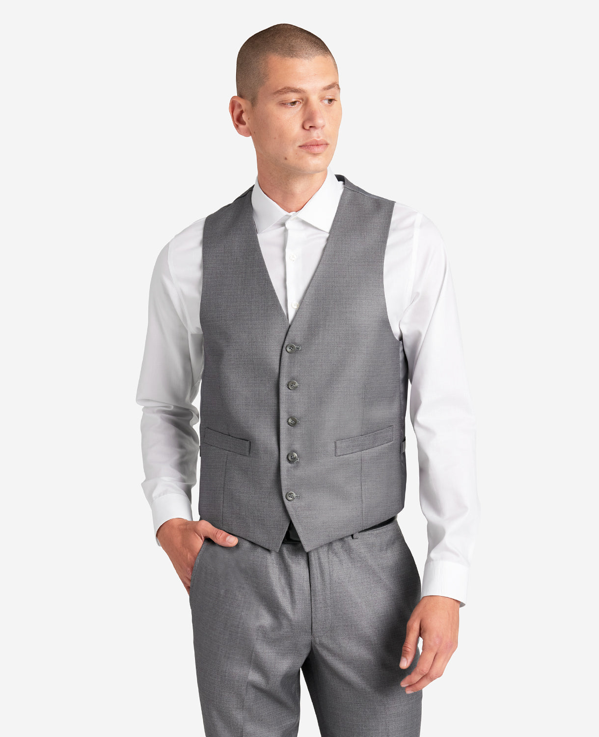 Shop Light Grey Slim-Fit Vest for Men: Kenneth Cole Reaction