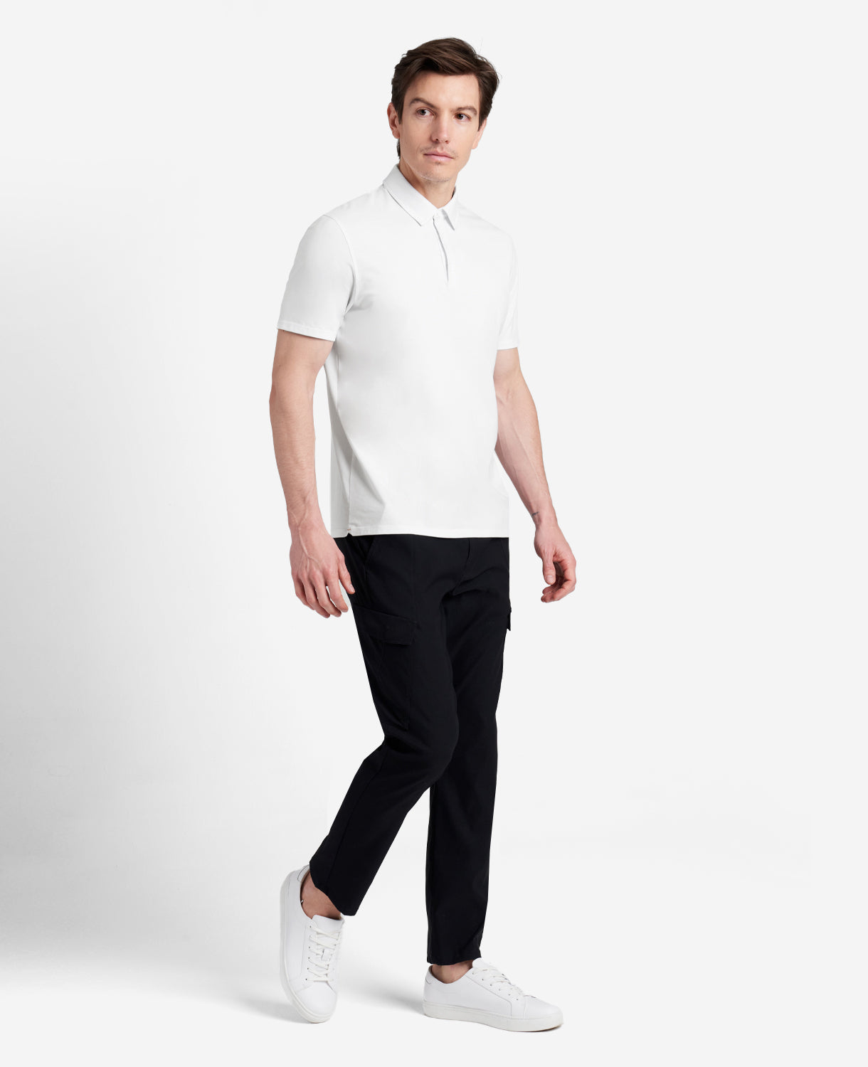 Shop White Performance Polo – Clean Fit, Stretch Comfort | KC