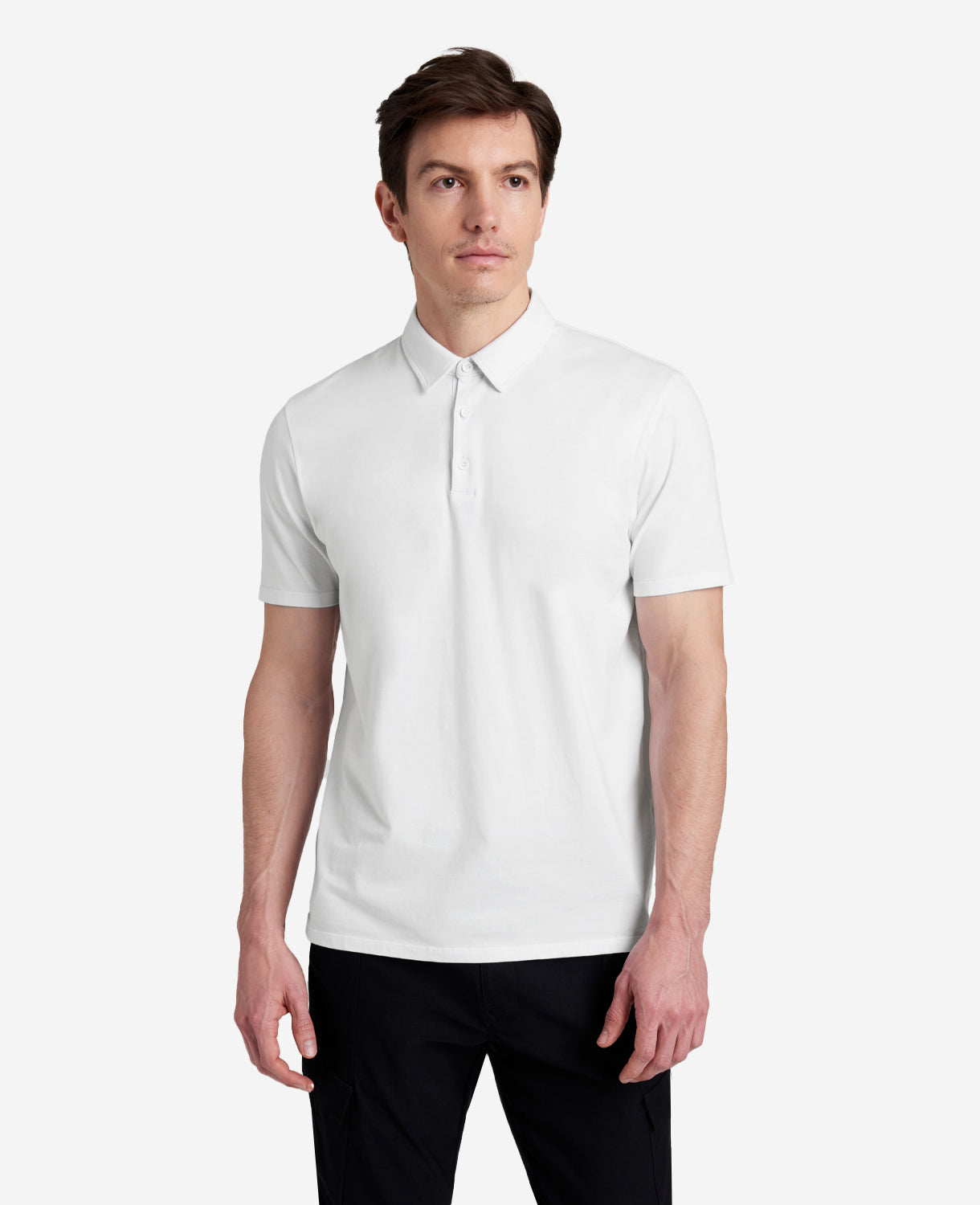 Shop White Performance Polo – Clean Fit, Stretch Comfort | KC