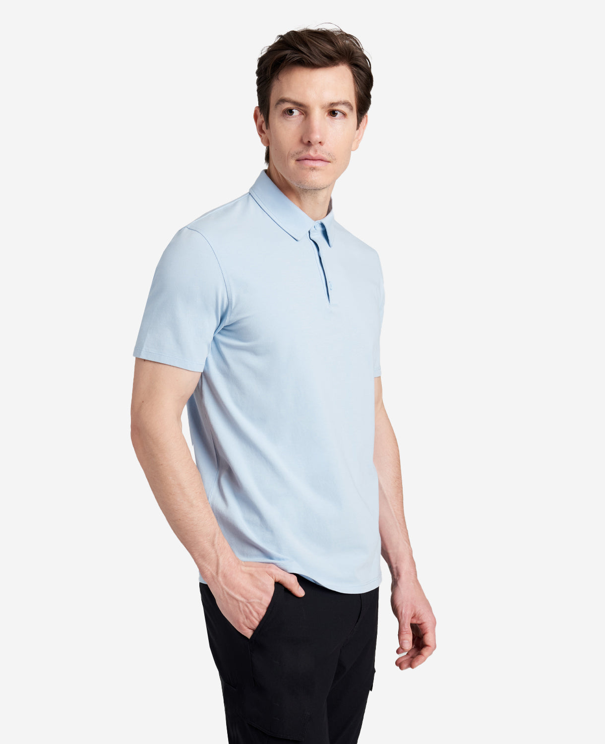 Shop Light Blue Performance Polo – Breathable & Stretch | KC