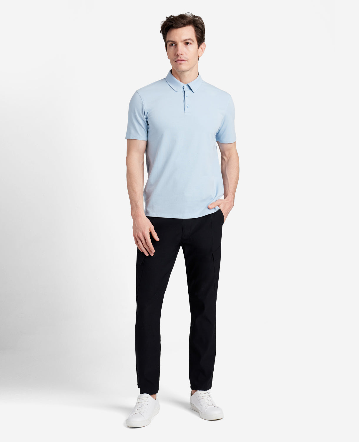 Shop Light Blue Performance Polo – Breathable & Stretch | KC